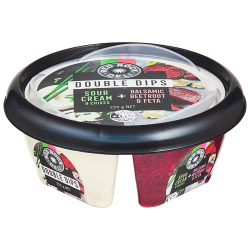 Sour Cream & Chives + Balsamic Beetroot & Feta Double Dips 220g